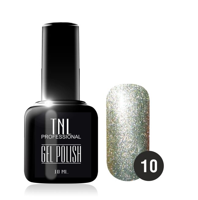 TNL Professional Цветной Гель-лак № 010 - серебро (10 мл.)