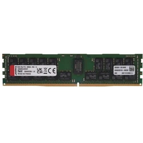 Оперативная память Kingston Server Premier DDR4 32GB RDIMM 3200MHz ECC Registered 2Rx4, 1.2V (Micron R Rambus), 1 year