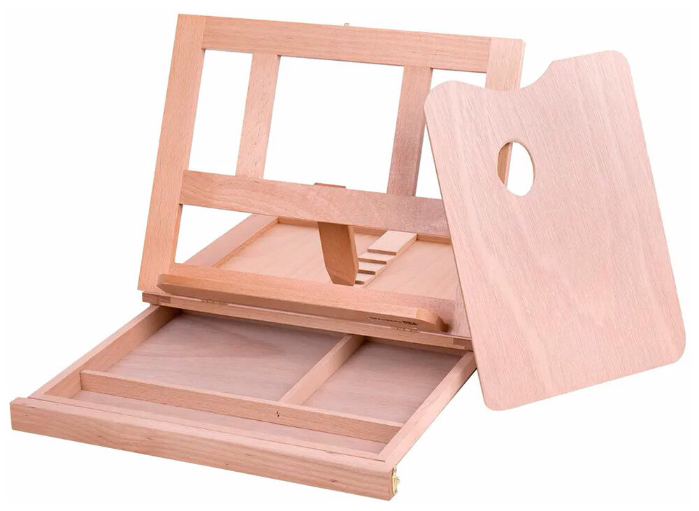 Мольберт настольный из бука с выдвижным ящиком Brauberg BRAUBERG ART, 34,5х26х27 см, холст до 30 см (192247)