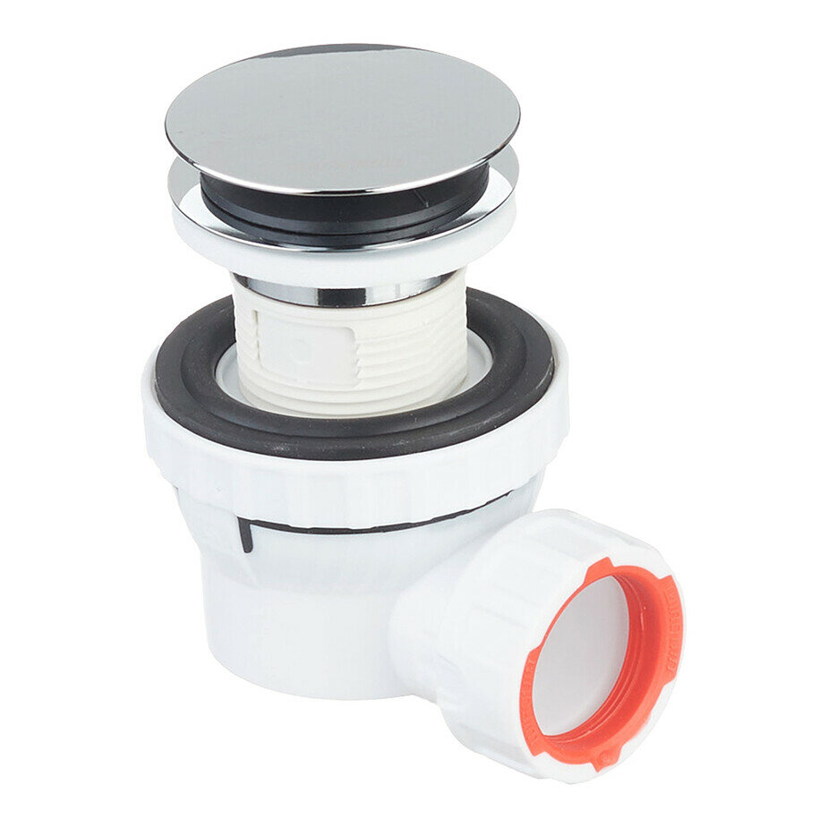 Сифон для раковины 1 1/4х32 мм с выпуском с переливом с соединением 32 мм хром