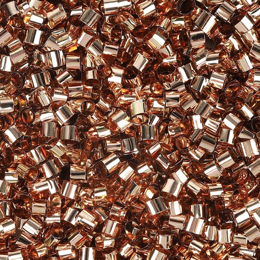 Конфетти фольга Цилиндры, Розовое Золото, Металлик, 0,2 см,