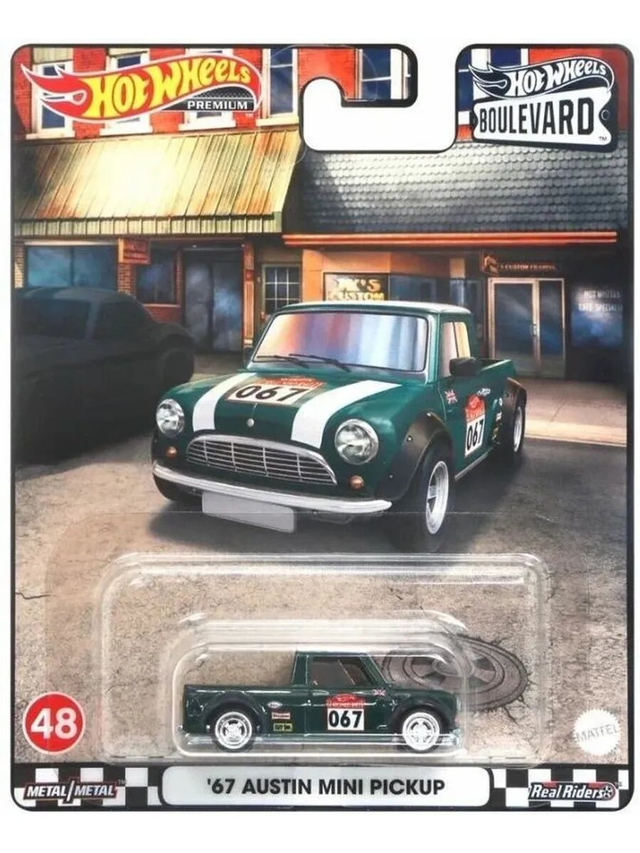 Коллекционная Premium машинка Hot Wheels '67 Austin Mini Pickup British Racing Green (коллекция Boulevard 2022, №48)