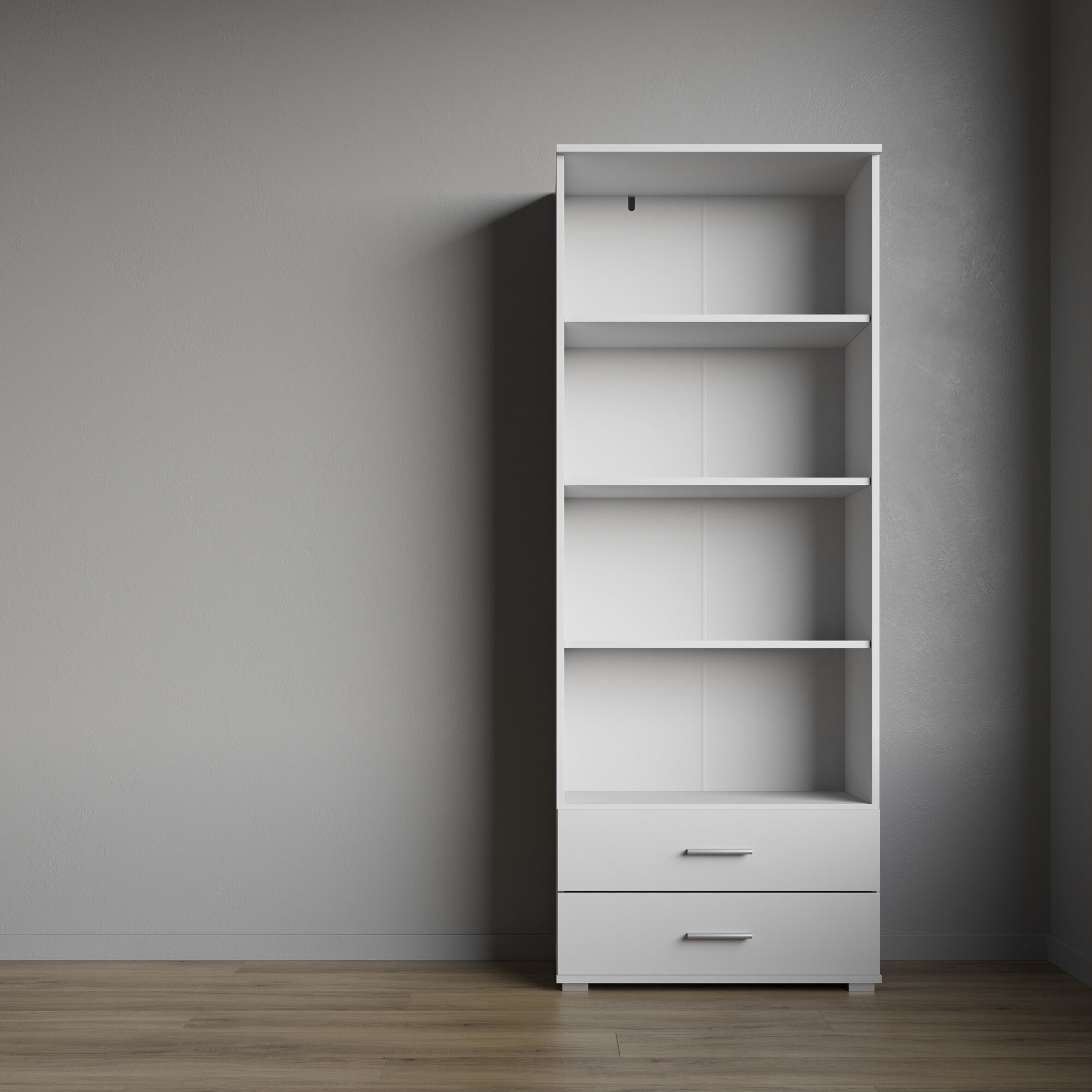 FUN (ФАН) стеллаж СТ-4, 69 х 180 х 34 см, ЛДСП, 2 ящика, Белый