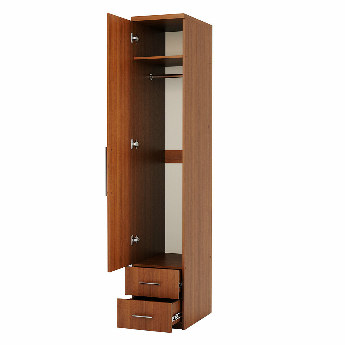 Шкаф для одежды с ящиками Мелодия МШЯ-11 пенал 40х60х220 см орех