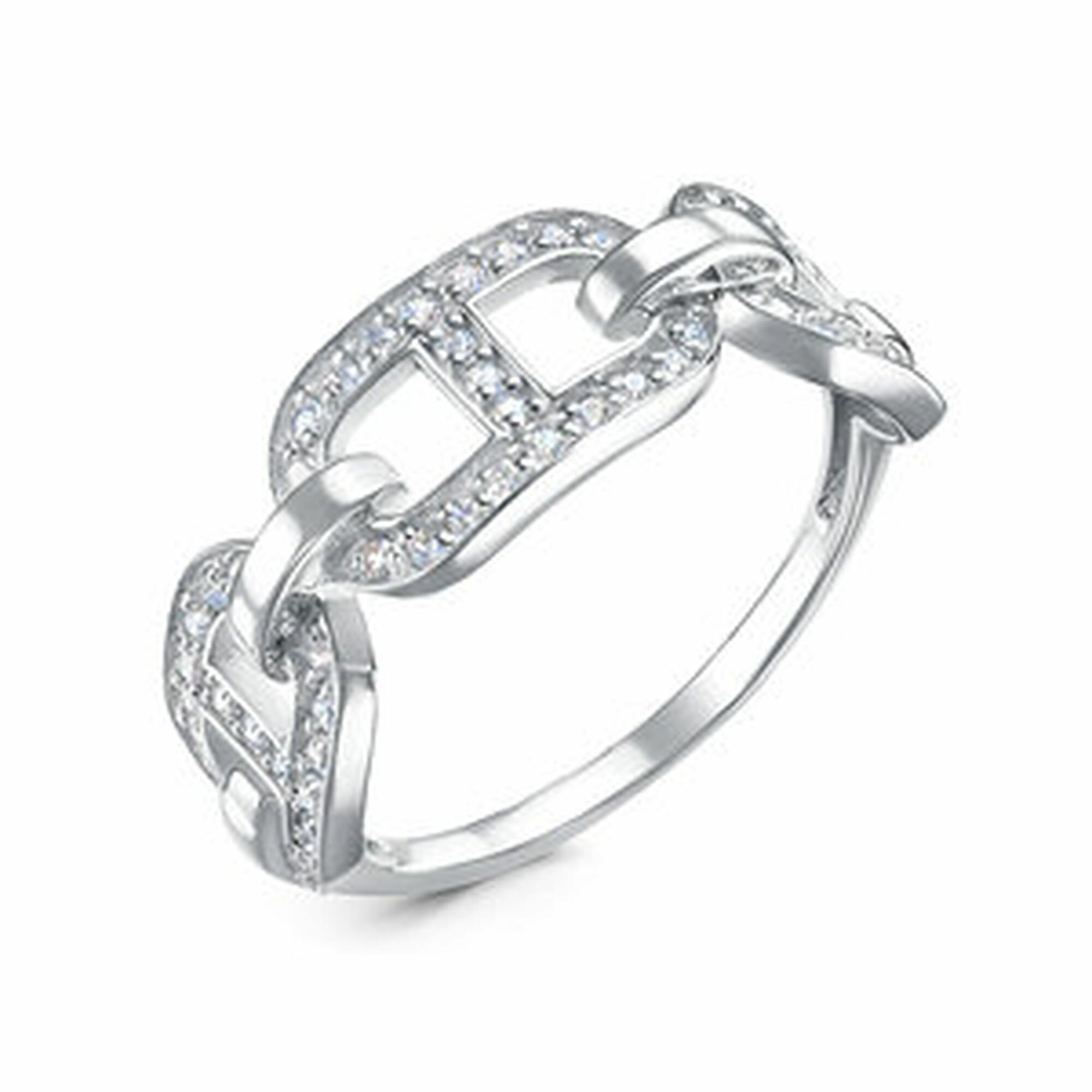 Кольцо Diamant online, серебро, 925 проба, родирование, фианит