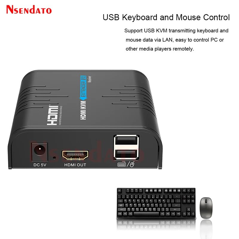 Беспроводной HDMI KVM USB-удлинитель RJ45 1080P 60Гц 120М, передатчик и приемник видео 1 RX, EU Plug