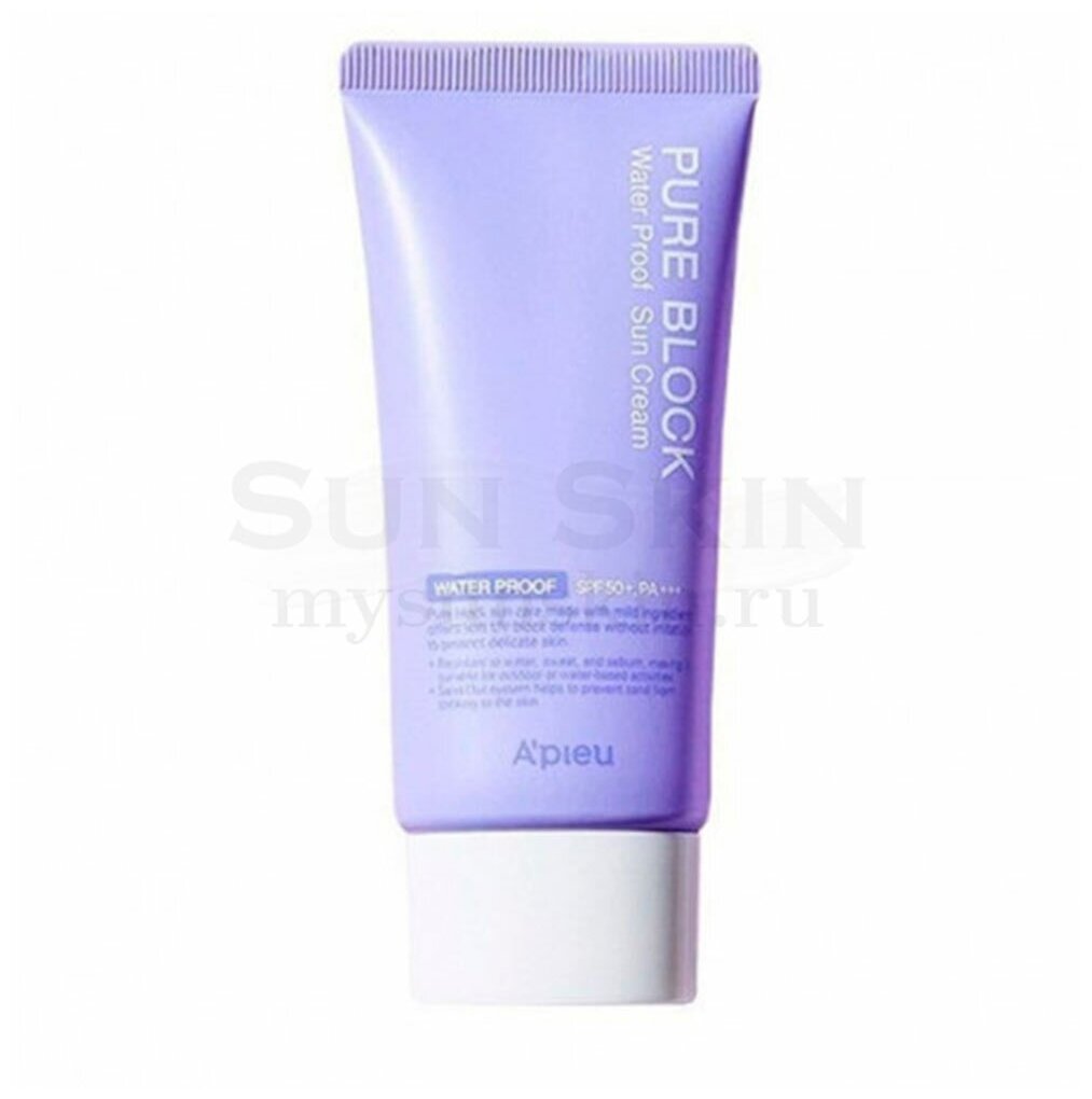 Apieu Pure Block Water Proof Natural Sun Cream SPF50 / PA+++ Водостойкий солнцезащитный крем для лица