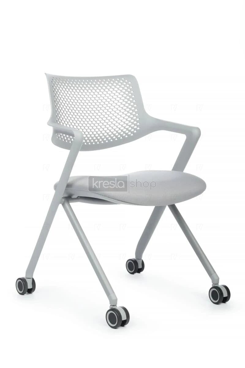 Конференц-кресло Riva Design Dream-F D2202-2 светло-серое на колёсиках