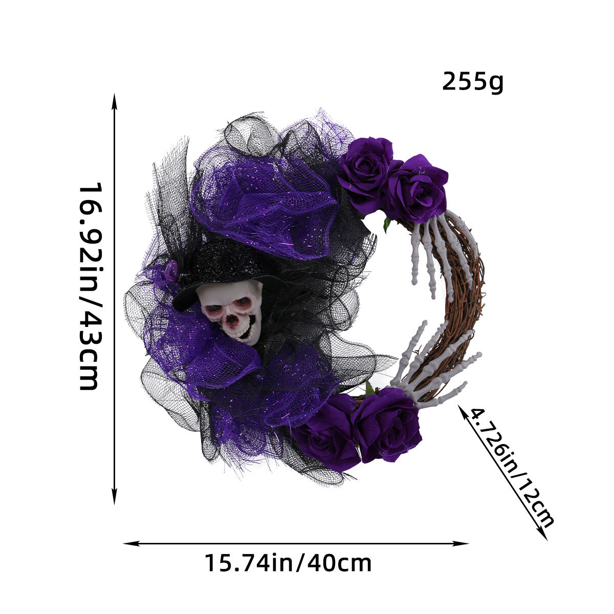 Гирлянда Jingchen "Amazon Halloween Top Hat", с черепом, для Хэллоуина, фиолетовая