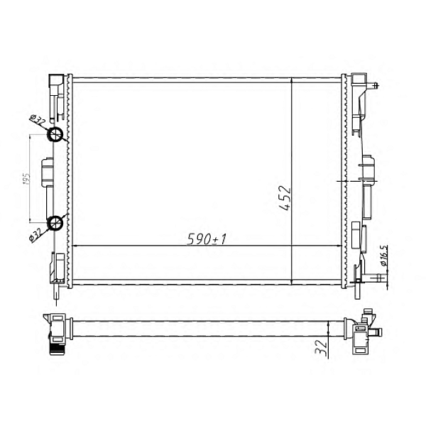 NRF 58329a (8200115542) радиатор охлаждения двигателя Renault (Рено) Scenic (Сценик) 1.6 03-