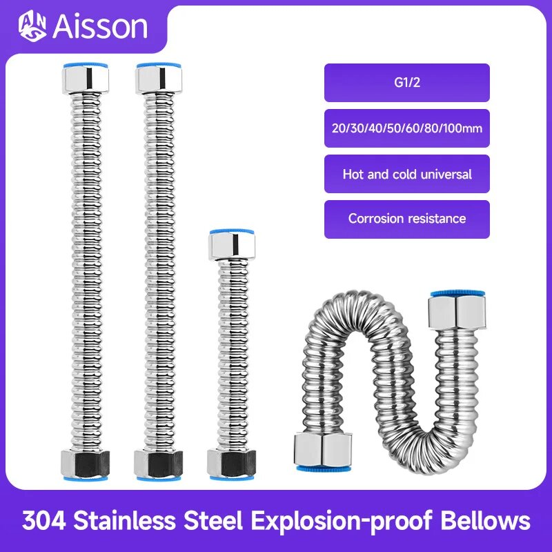 Водопроводный шланг из нержавеющей стали G1/2 80cm