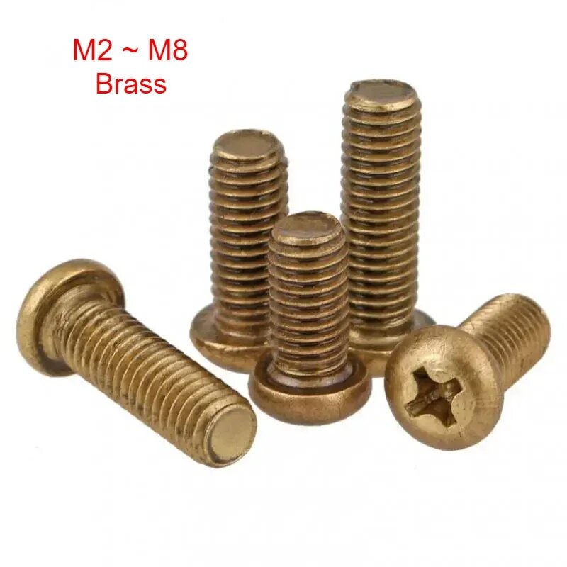 Латунные болты с круглой головкой Phillips M2-M8 M5(5pcs), 6 мм