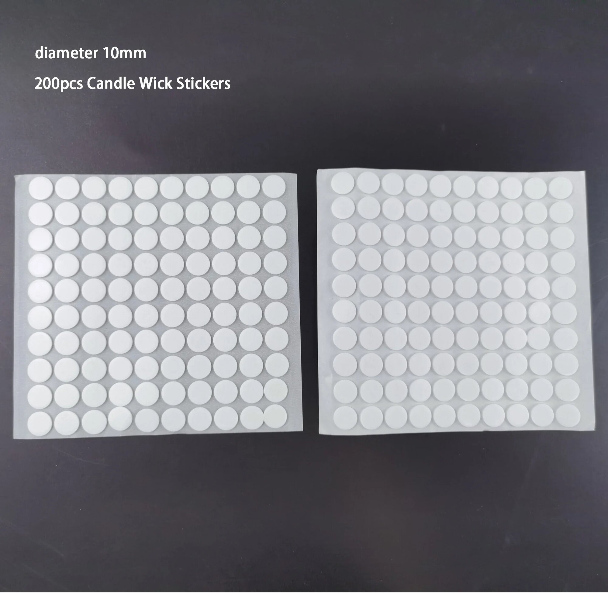 Наклейки для фитиля свечей 10mm 100pcs 2 sheet