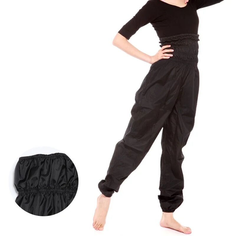 Женский костюм для сауны Oxychiefss из полиэстера Черный, L(52.5-65kg), High waisted pants2
