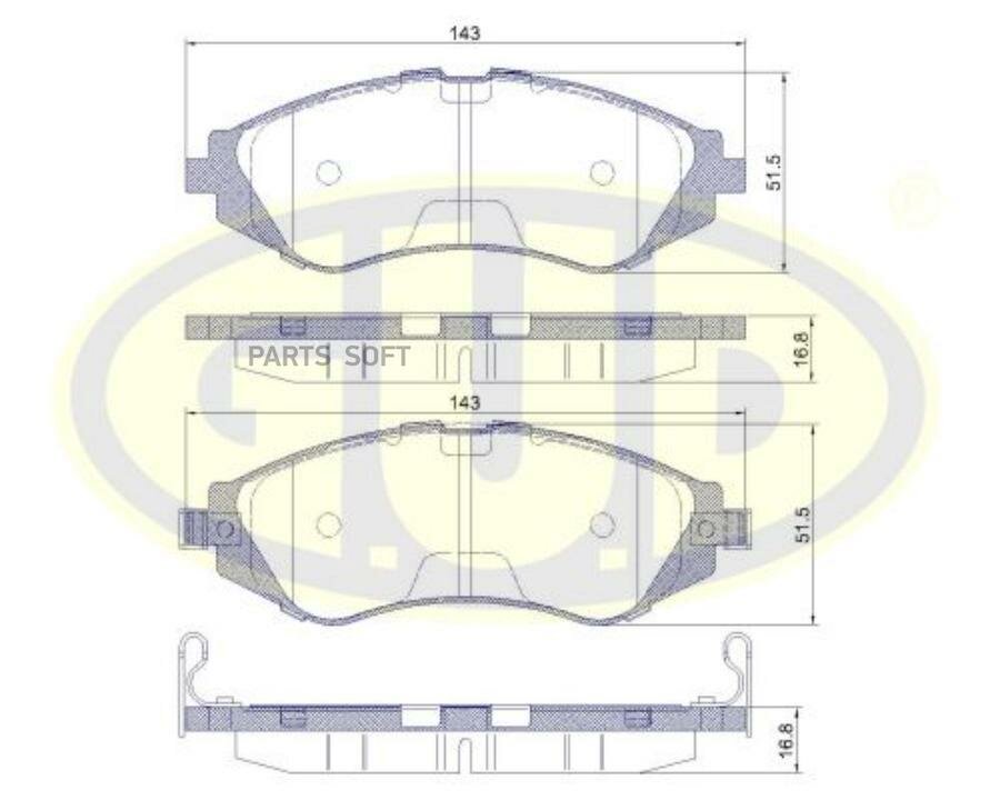 GBP880167 GUD Колодки пер dae lanos/nubira 1.6i/2.0i16v 97- eco-line