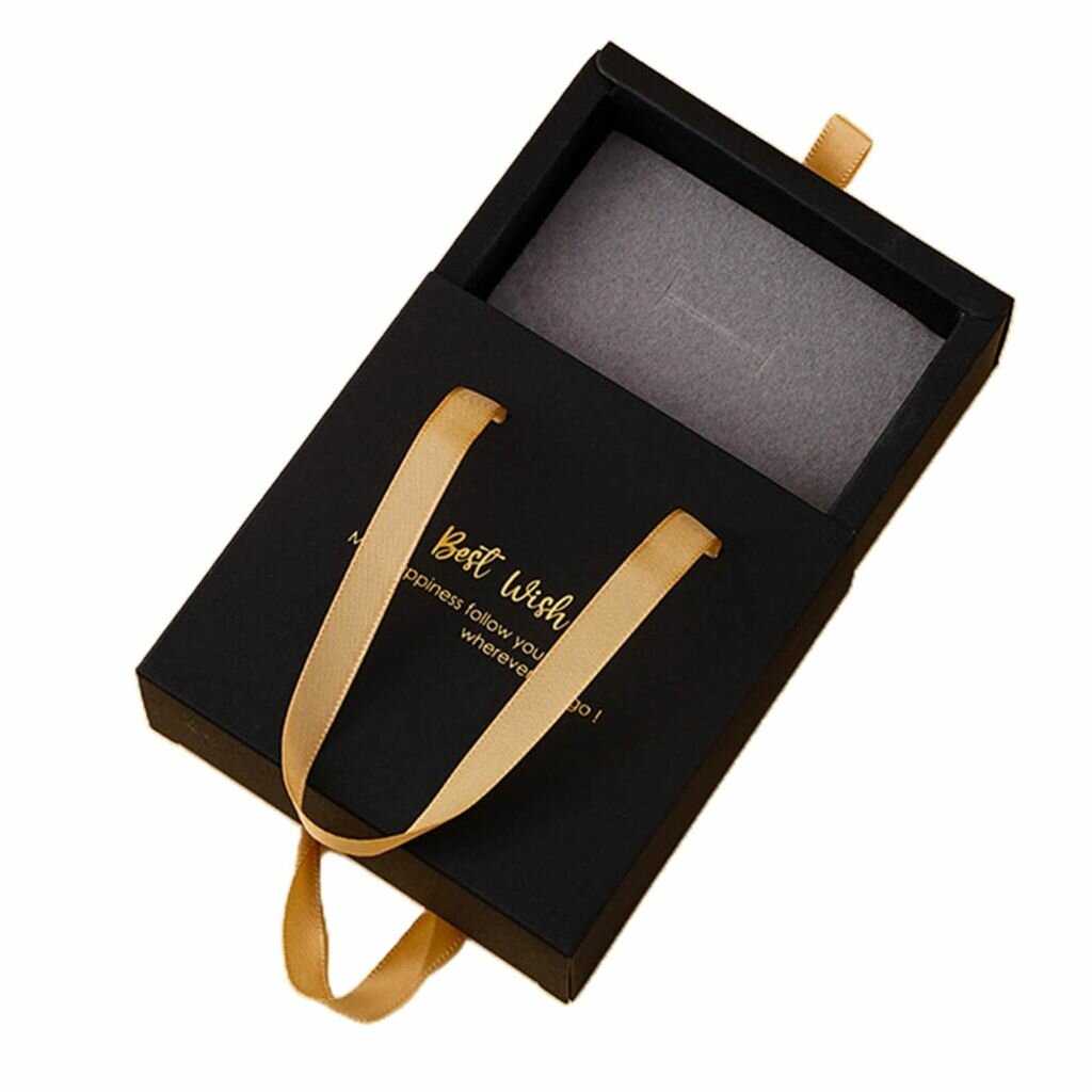 Подарочная Коробка для упаковки ювелирных изделий в Переносном ящике-Черный