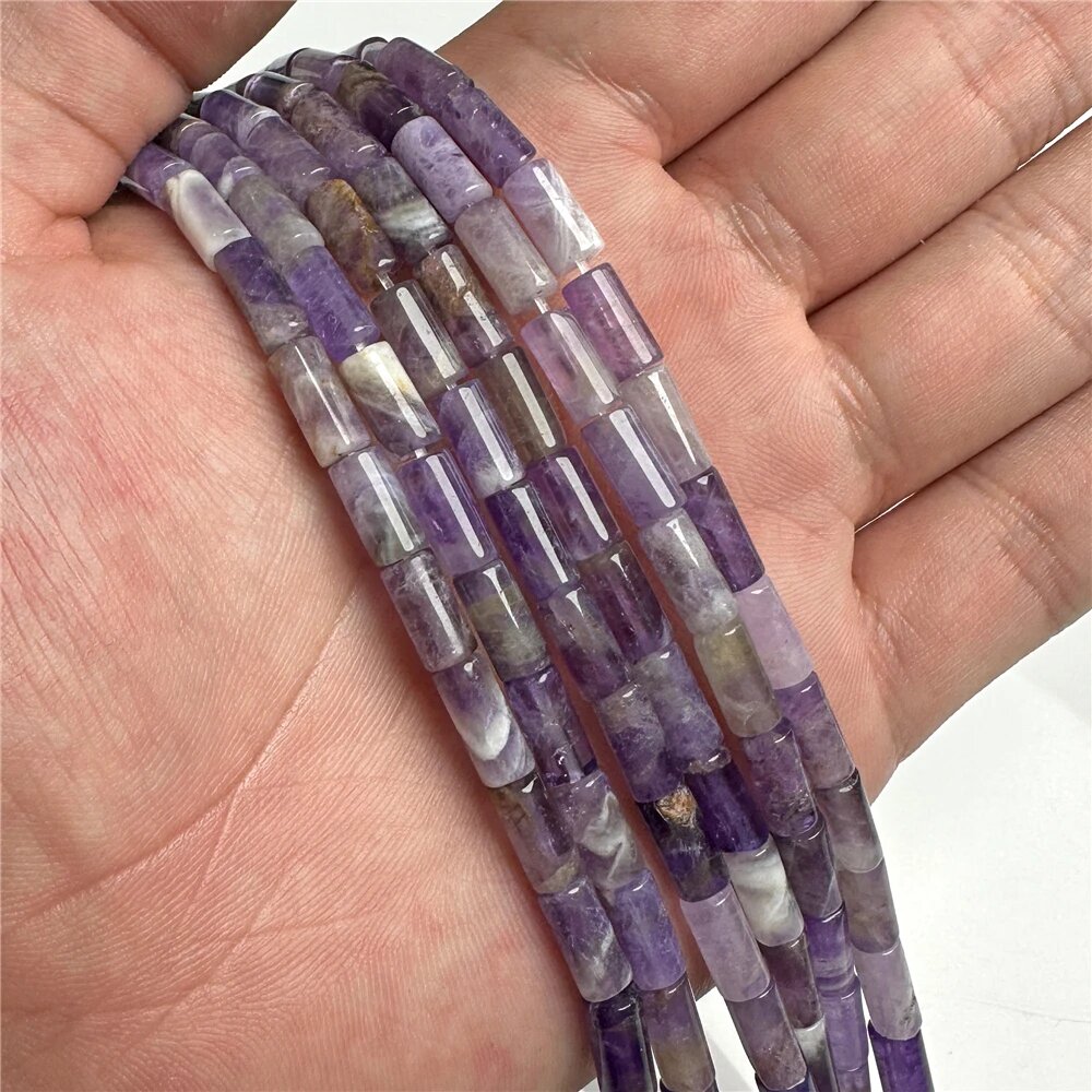 Цилиндрические бусины из натурального камня vinswet Фиолетовый, 5x9mm about19-20bead, 18 Amethyst