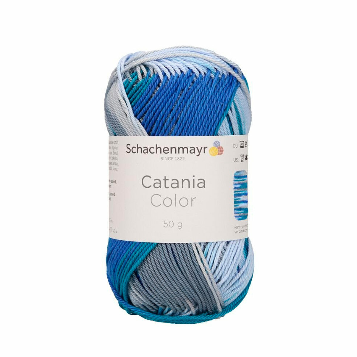 Catania Color /Катания Колор/ пряжа Schachenmayr original, MEZ, 9801780 (00240, ocean color (цвет океана), бирюзовый/голубой/серый/синий, New!)