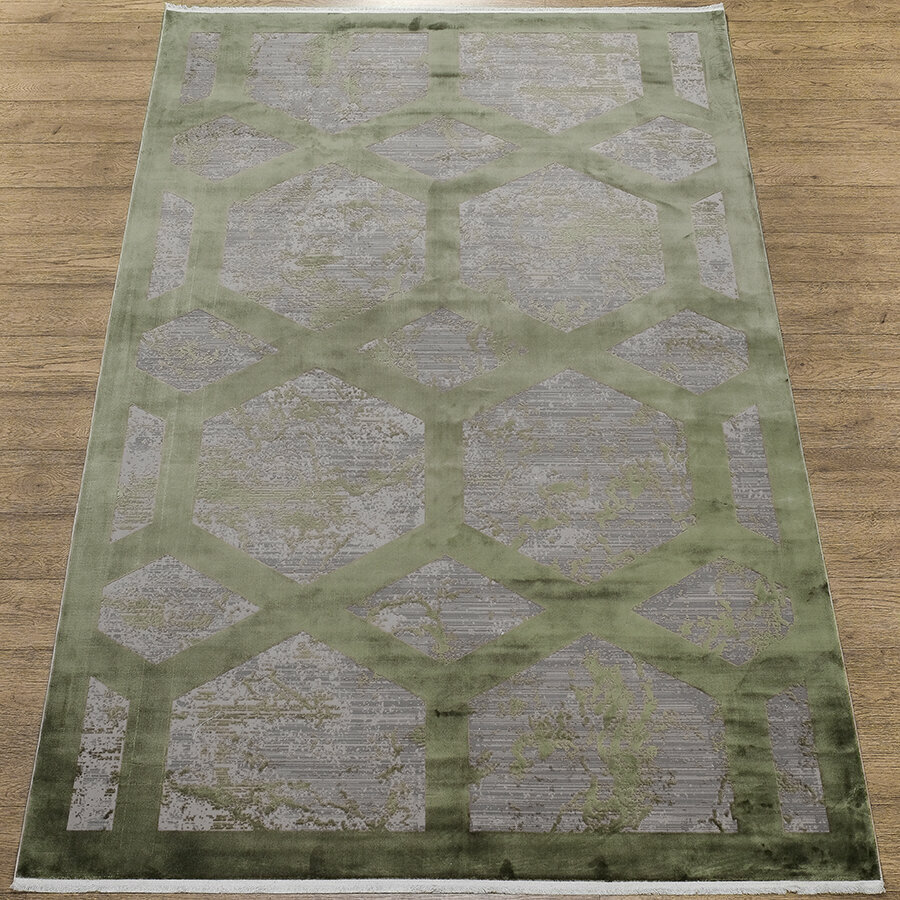 Ковер, Прямой, Зелёно-серый, Серый, Современный, на пол, в гостиную, спальню, в ассортименте (160 см. на 300 см.)