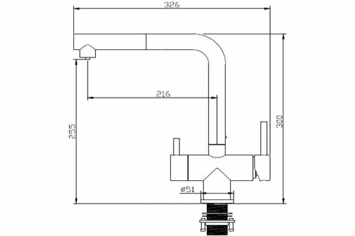 Смеситель для мойки Emar ECB 7017 черный