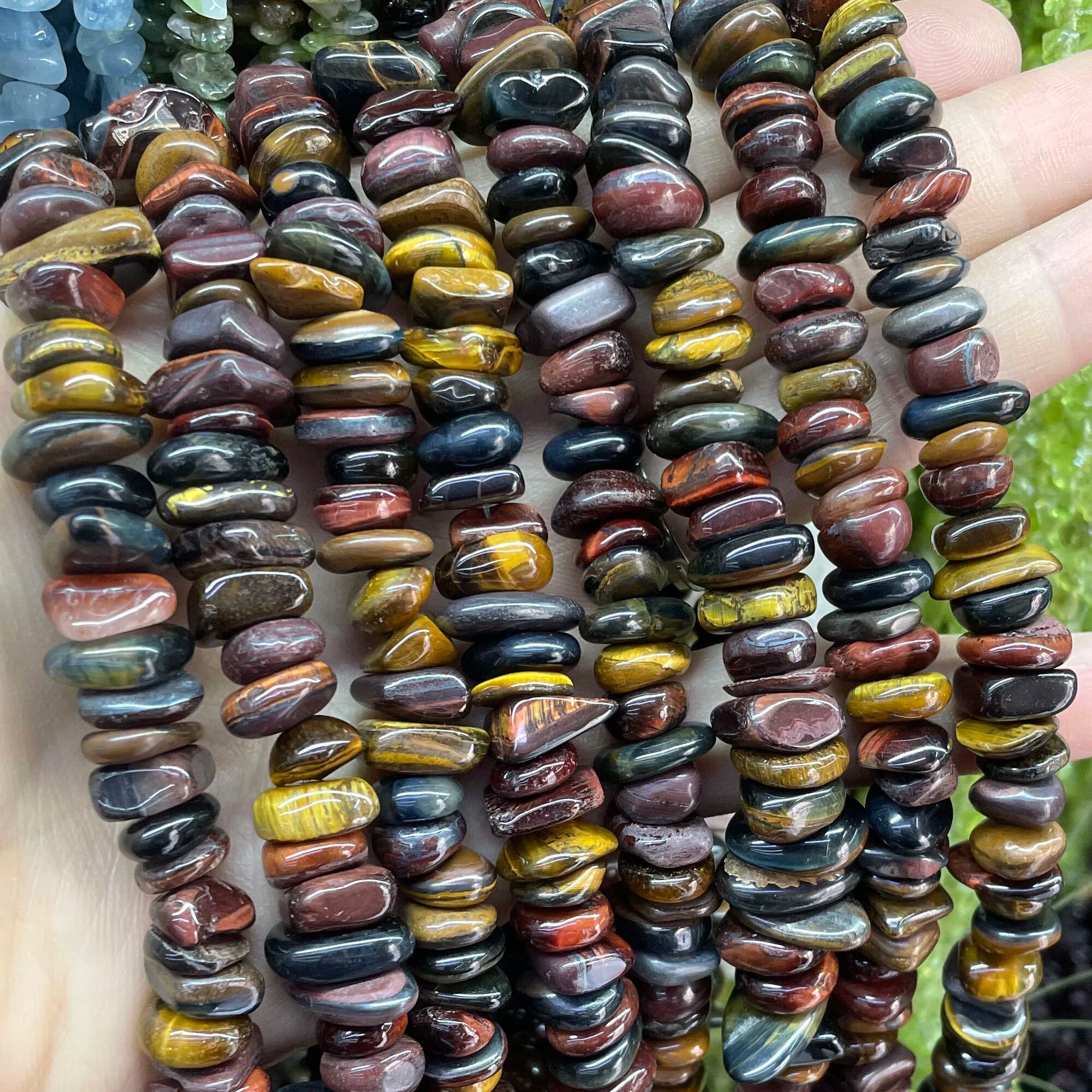 Персидские агаты бусины SYSRXLR 8-12 мм Colorful Tiger eye