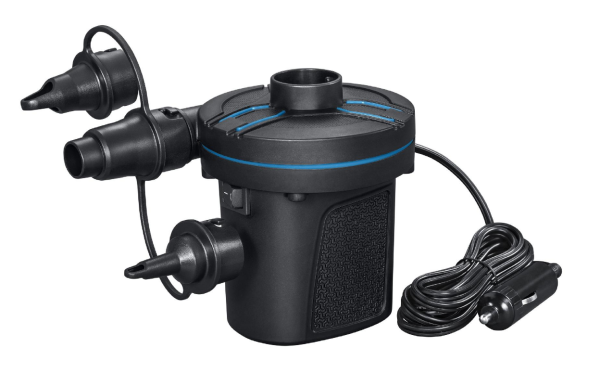 Насос электрический 12В от прикуривателя, 680 л/мин, 3 насадки