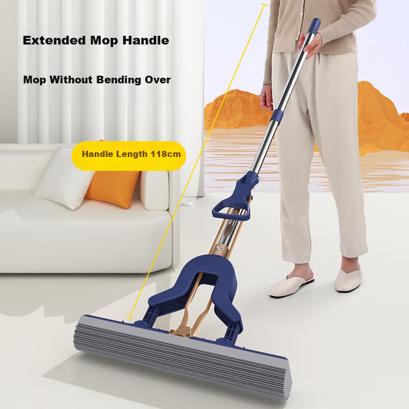 Jiajie Youpin Glue Cotton Mop Sponge Lazy Hands-free Washing Water-absorbing Glue Cotton Mop Mop Household One-mop Clean