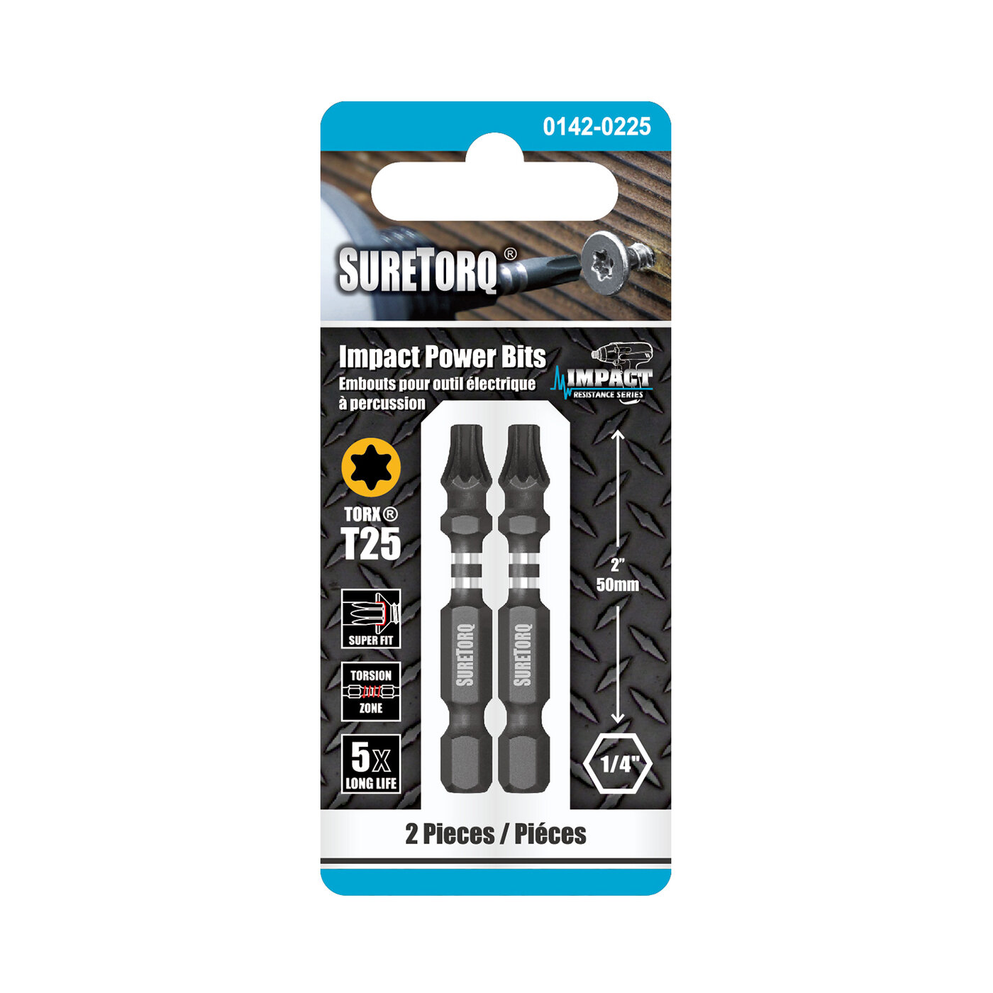 Биты SureTorq для ударного шуруповерта TORX T25, 50 мм, 2 шт.