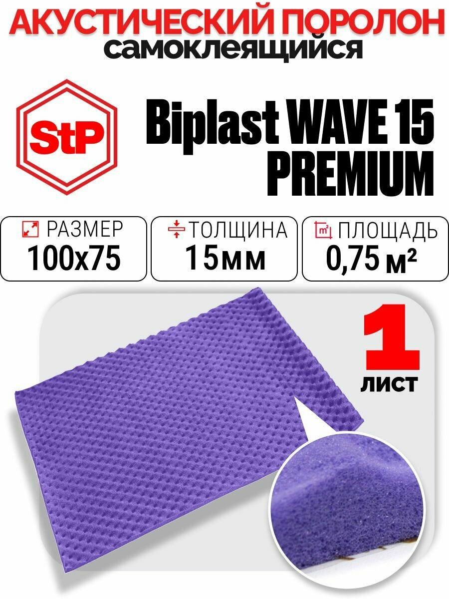 Шумоизоляция, акустический поролон STP Biplast Premium Wave