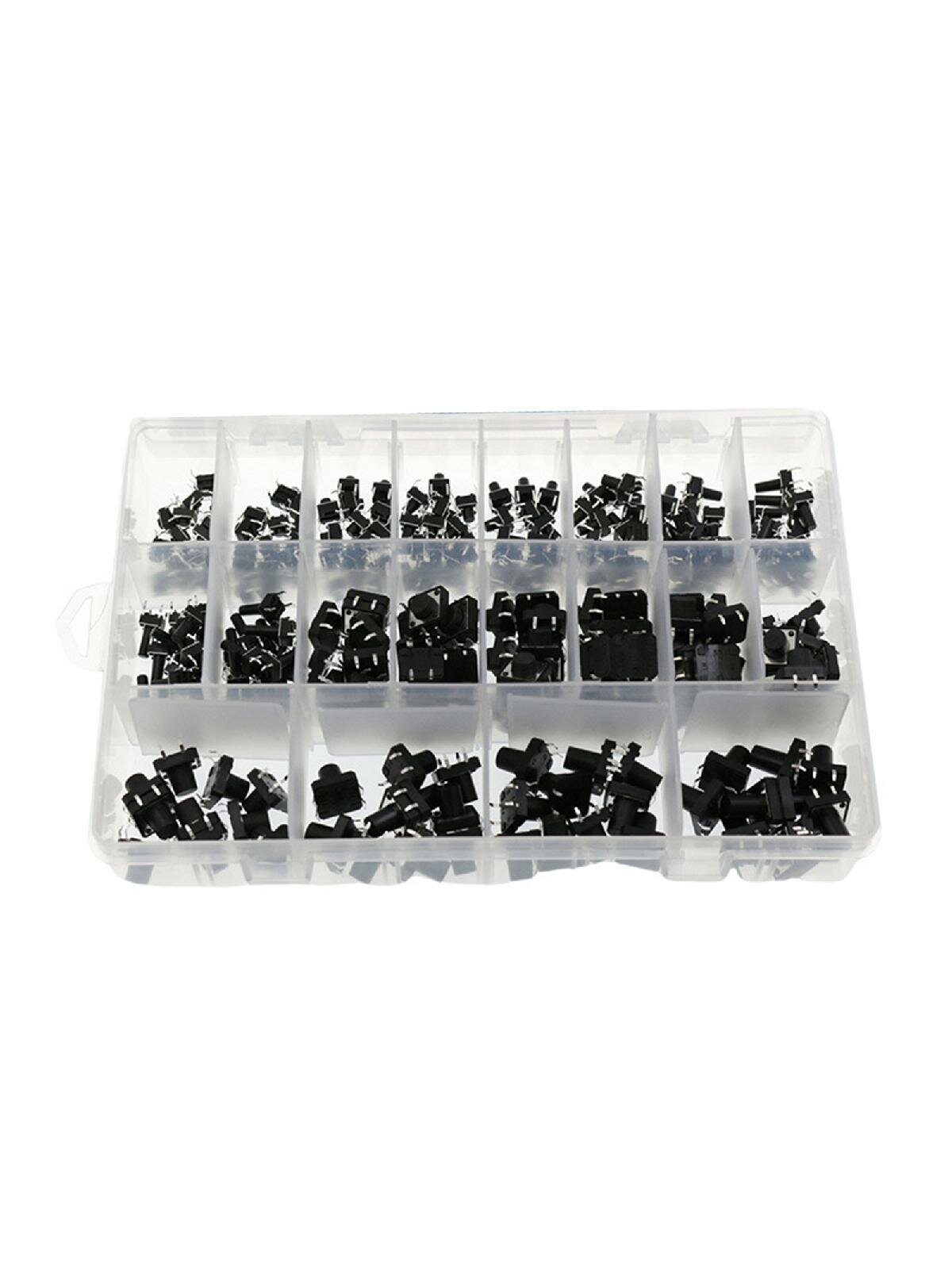 250-Pcs 6 x 6mm 12 x 12mm Tactile Push Button Switch Micro Momentary Tact Assortment Kit - 20 Value / 4 Pins