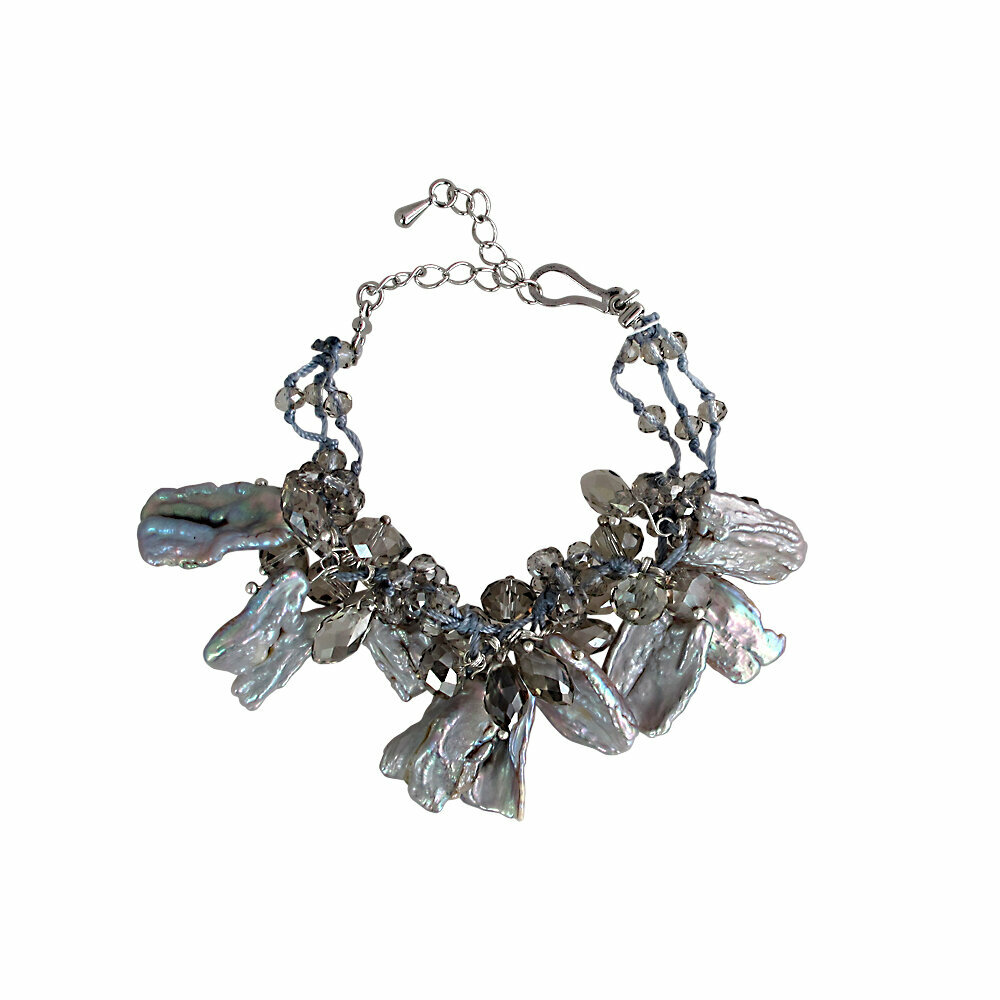 Браслет Эстет, циркон, перламутр