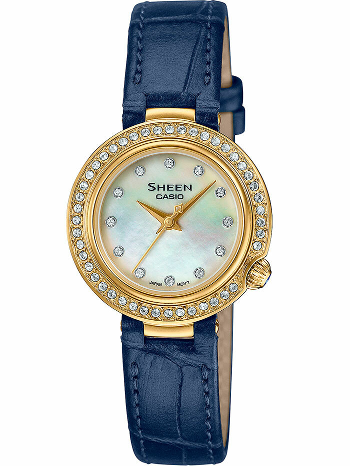 Наручные часы CASIO Sheen, золотой, синий, белый — фото 1