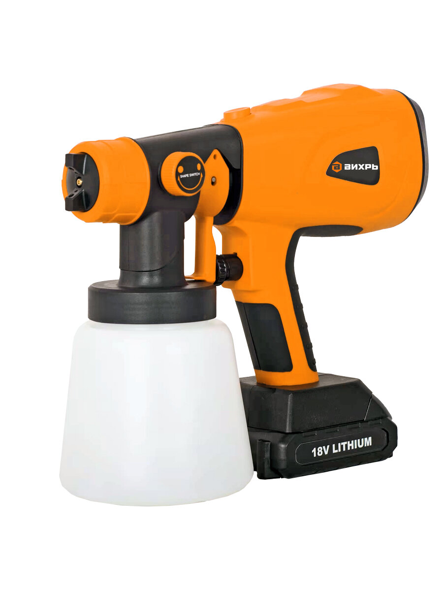 Краскопульт аккумуляторный Вихрь АКП-20Li (в комплекте 1 АКБ и ЗУ), 72/17/5