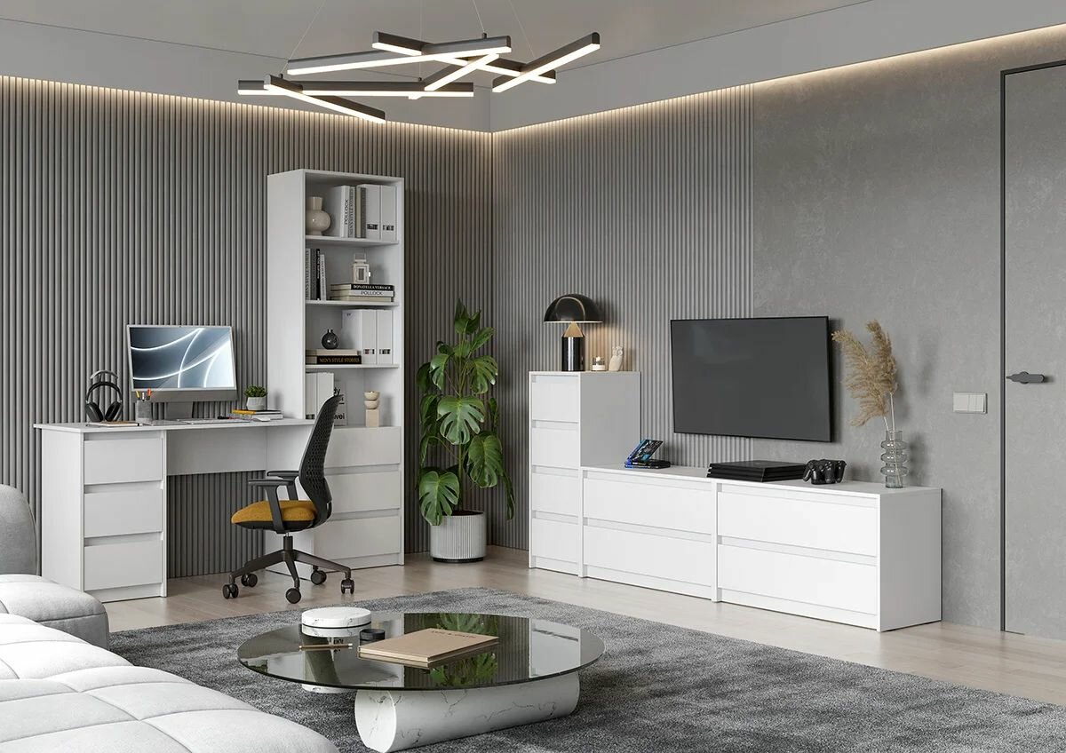 Гостиная Айден 3 белый (Интерьер-Центр)