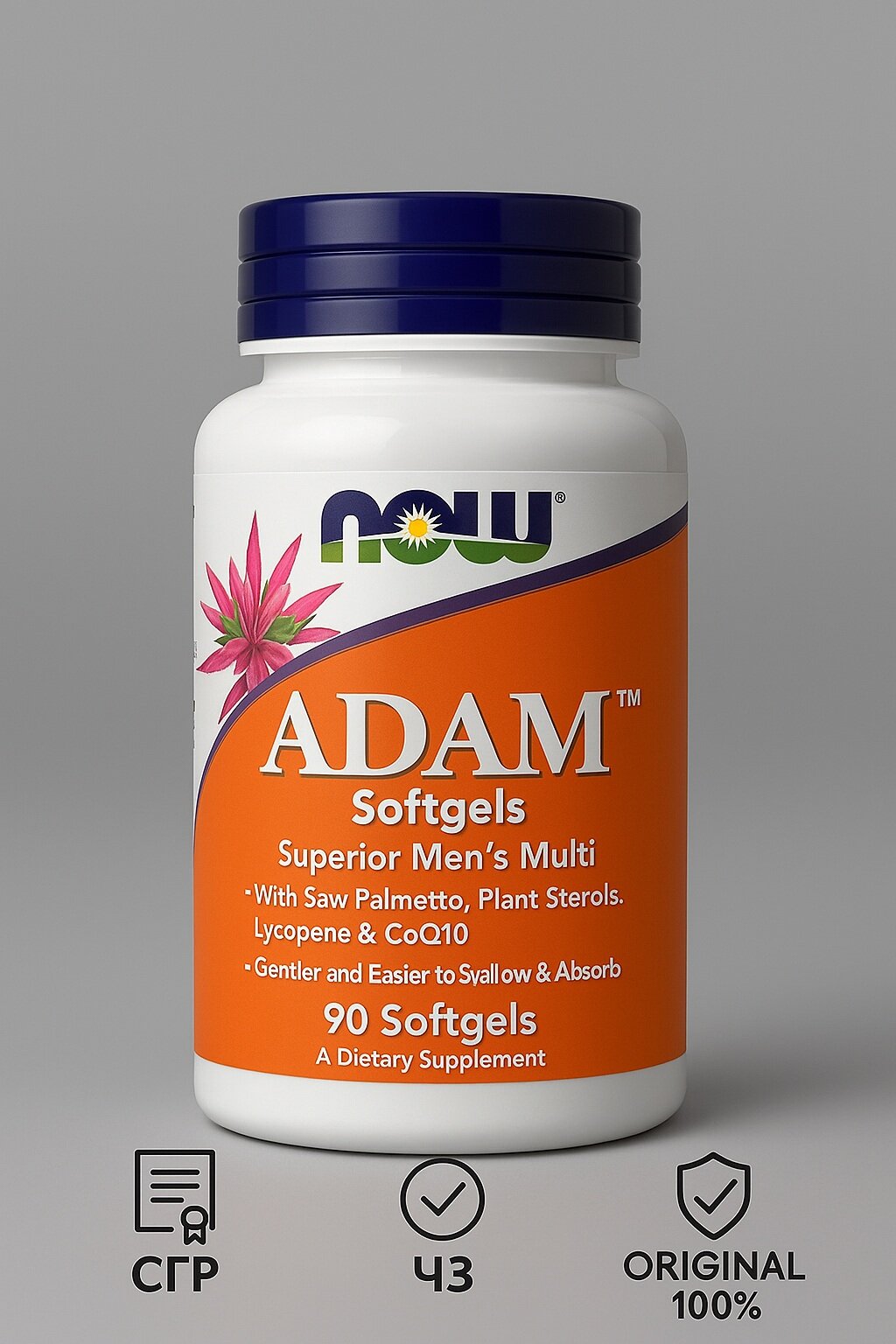 NOW Foods Adam Men's Formula, 90 капсул — мультивитамины для мужчин с цинком, селеном и антиоксидантами
