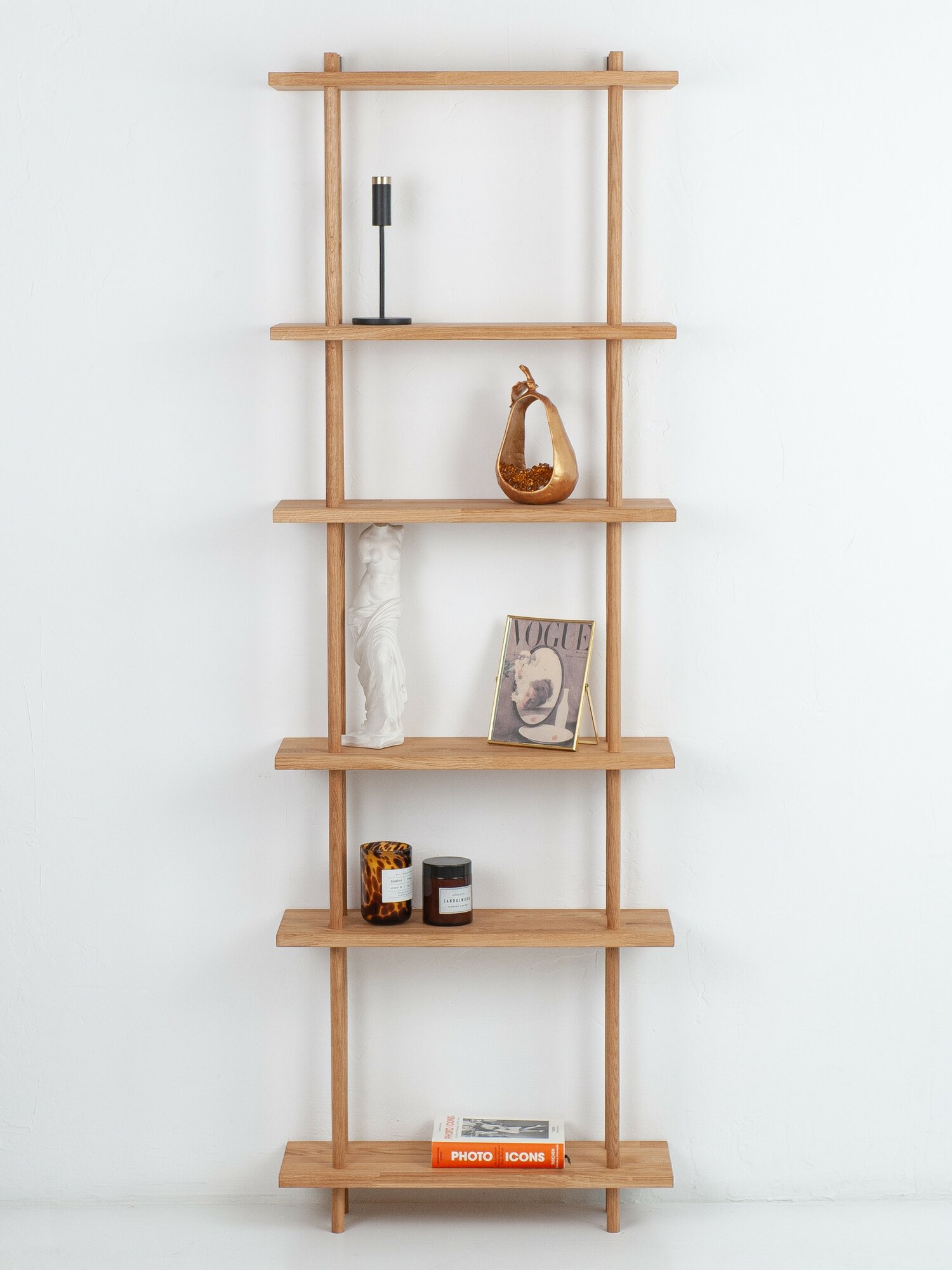 Стеллаж 90 см. SONOMA Home из массива дуба, ручная работа, покрытие бесцветным масло-воском