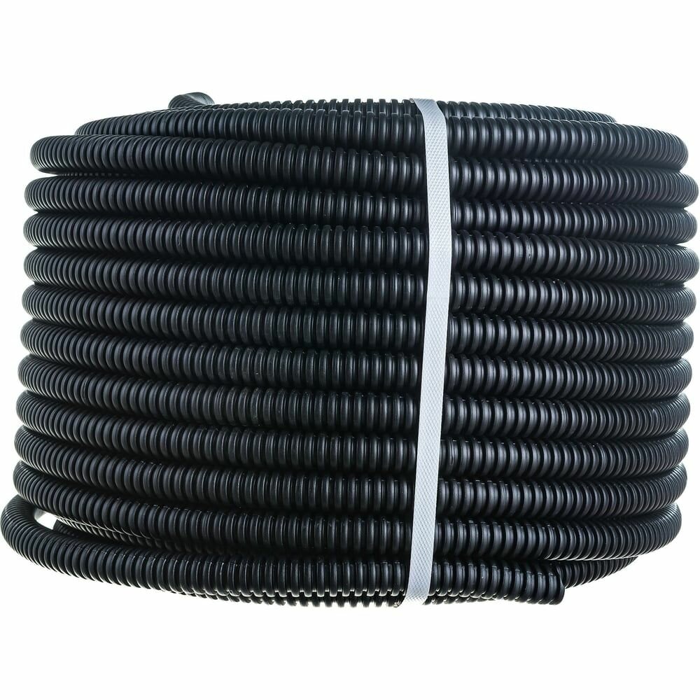 Труба гофрированная ПНД легкая d16мм с протяжкой черн. (уп.50м) Эра Б0043779