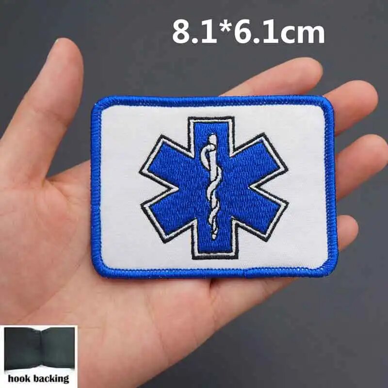 Нашивка "Звезда жизни" 8.1*6.1 см, AB 41-1 velcro