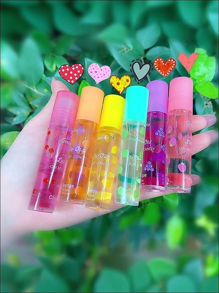 6 цветов увлажняющего ролика с маслом для губ, один отправляется случайным образом