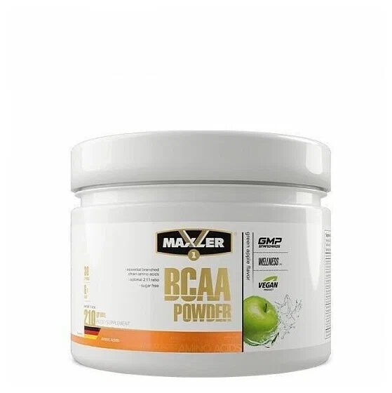 BCAA Maxler BCAA Powder EU, зеленое яблоко, 210 гр.