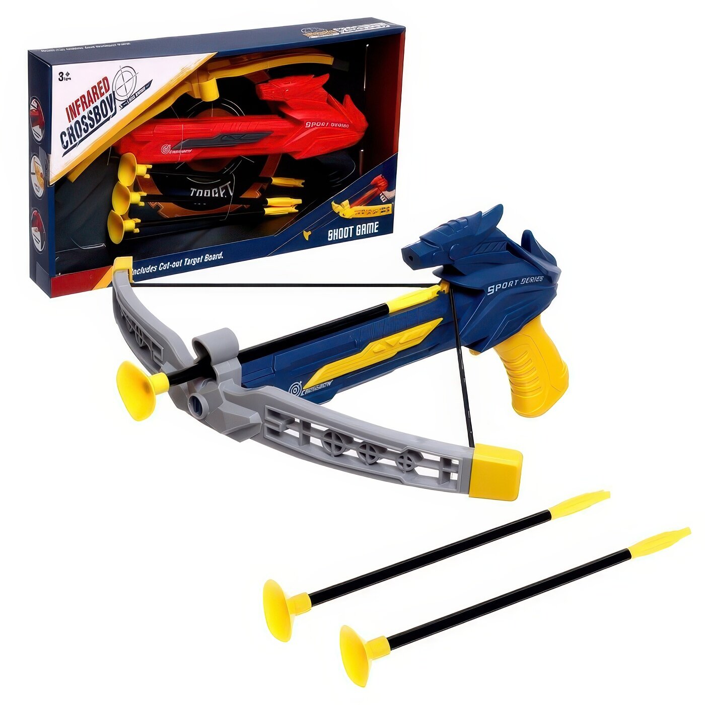 Арбалет «Спортивный», стреляет присосками, с лазером, цвета микс