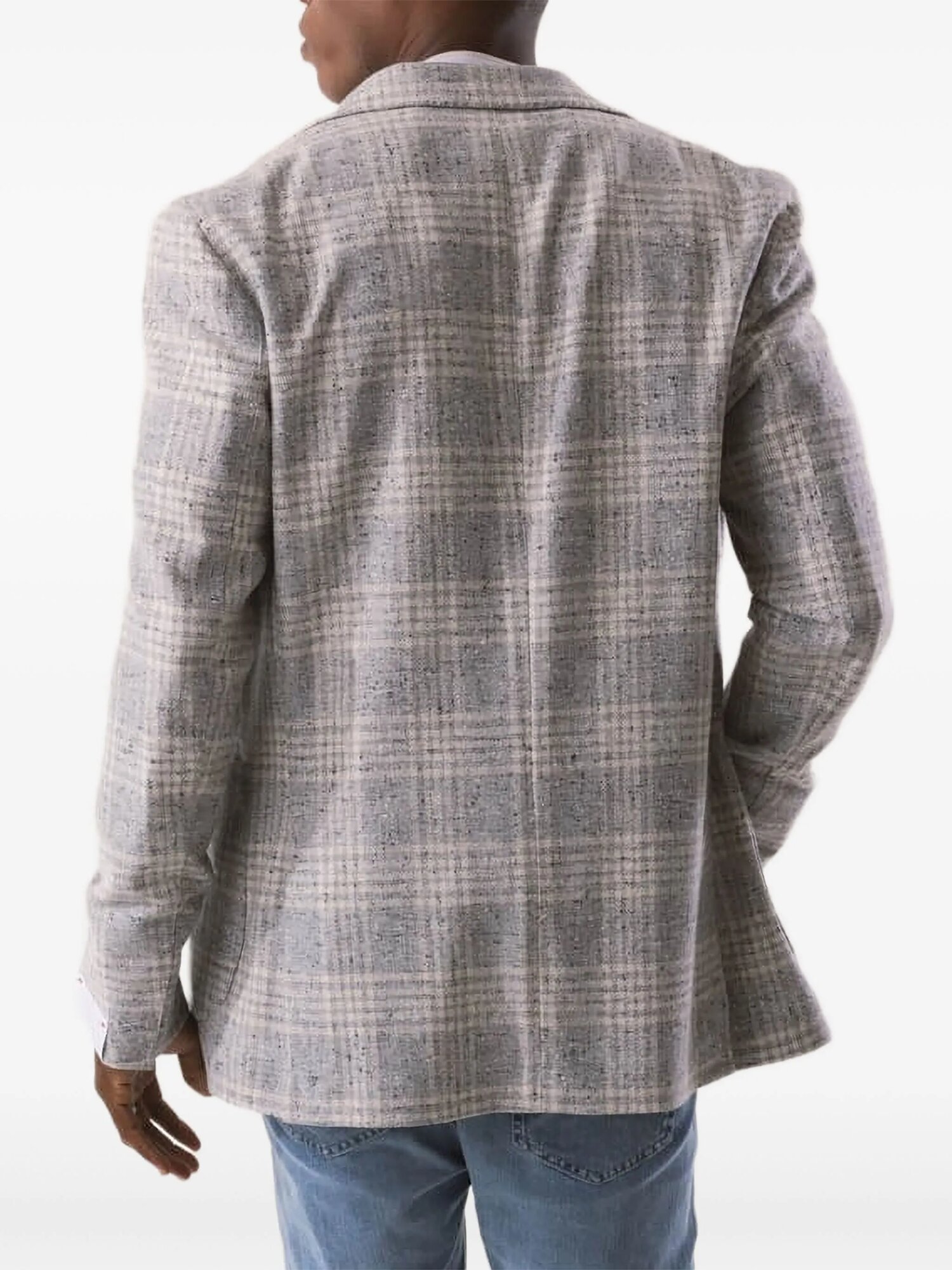 Куртка Eleventy Single-breasted checked jacket, размер 60, grey — фото 1