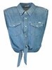 Топ Knotted sleeveless denim top