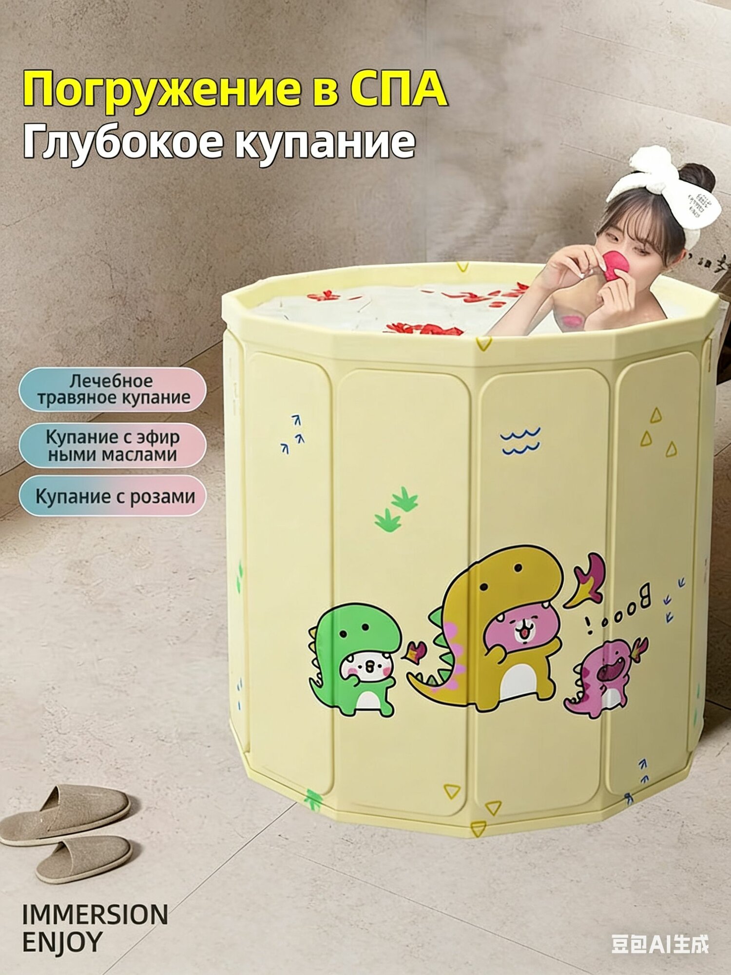 Складная ванна для взрослых, SPA-комплекс для дома и дачи 70 Обновленный и утолщенный