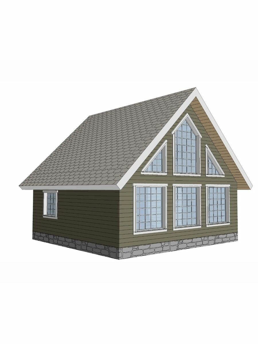 Проект дома ИЖК 67м2 2 этаж, каркас, мансардный, формат QR-код от Domsipstroy