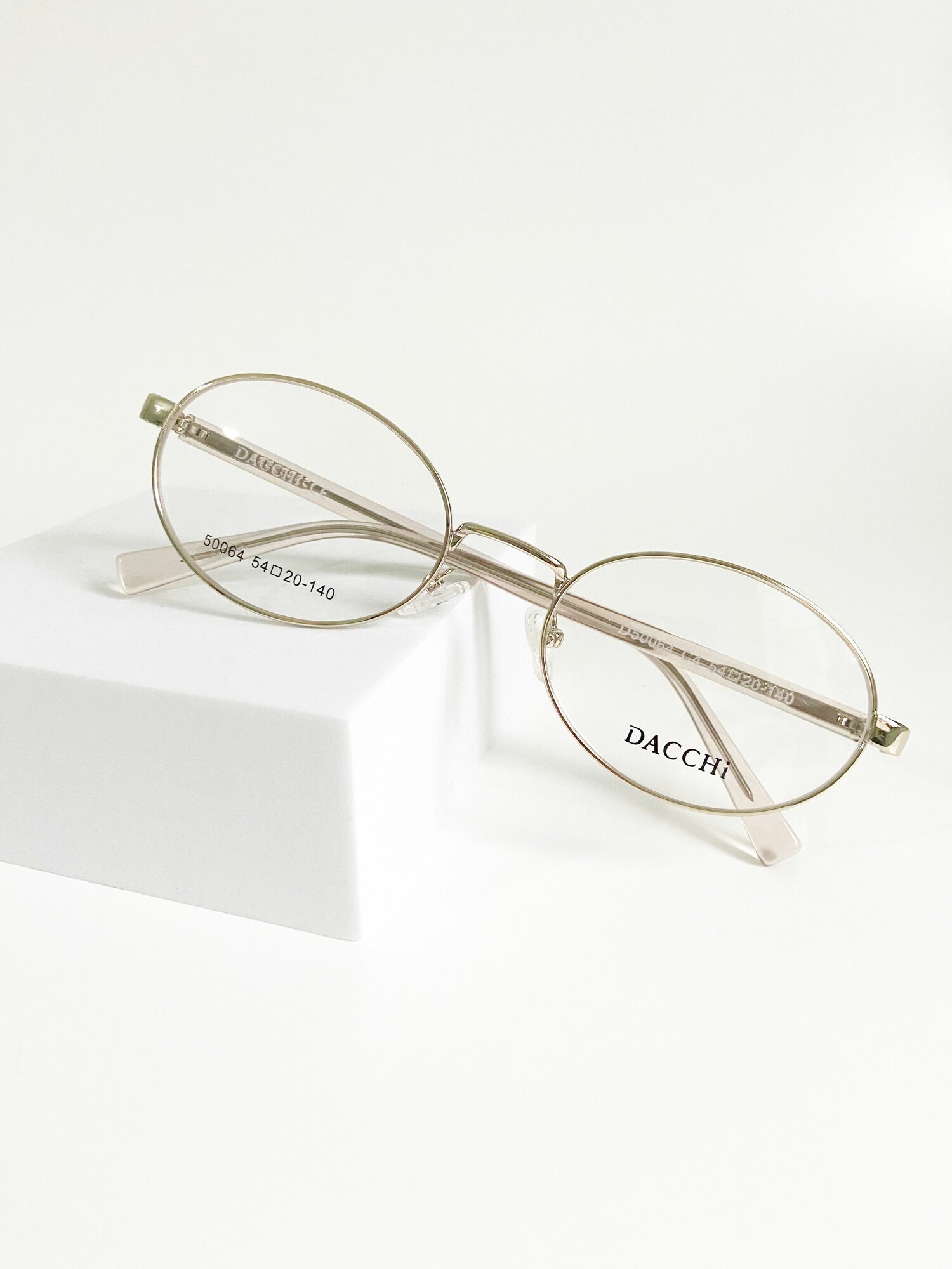 Оправа для очков овальная золотистая