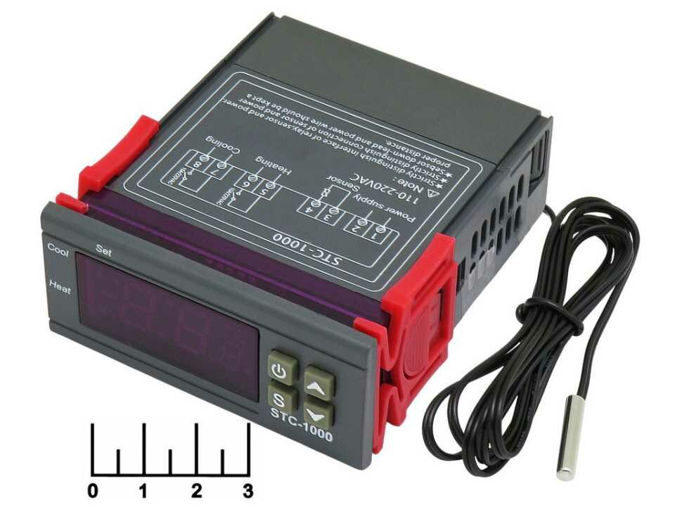 Термореле 220VAC нагрев/охлаждение 2*10A/250VAC STC-1000 (-50.+99C)
