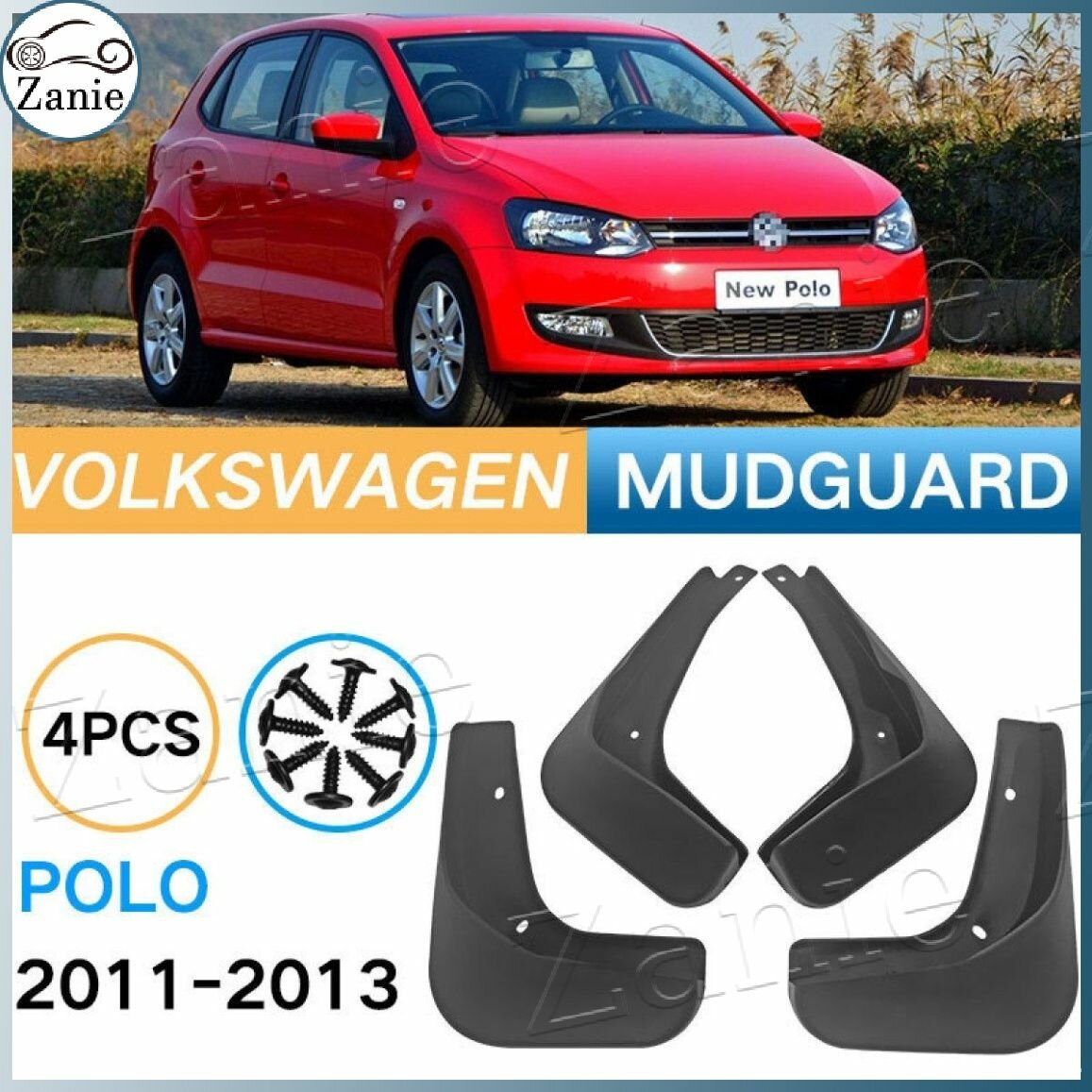 Эксклюзивные брызговики для автомобиля Volkswagen Polo 20112013 модельного года