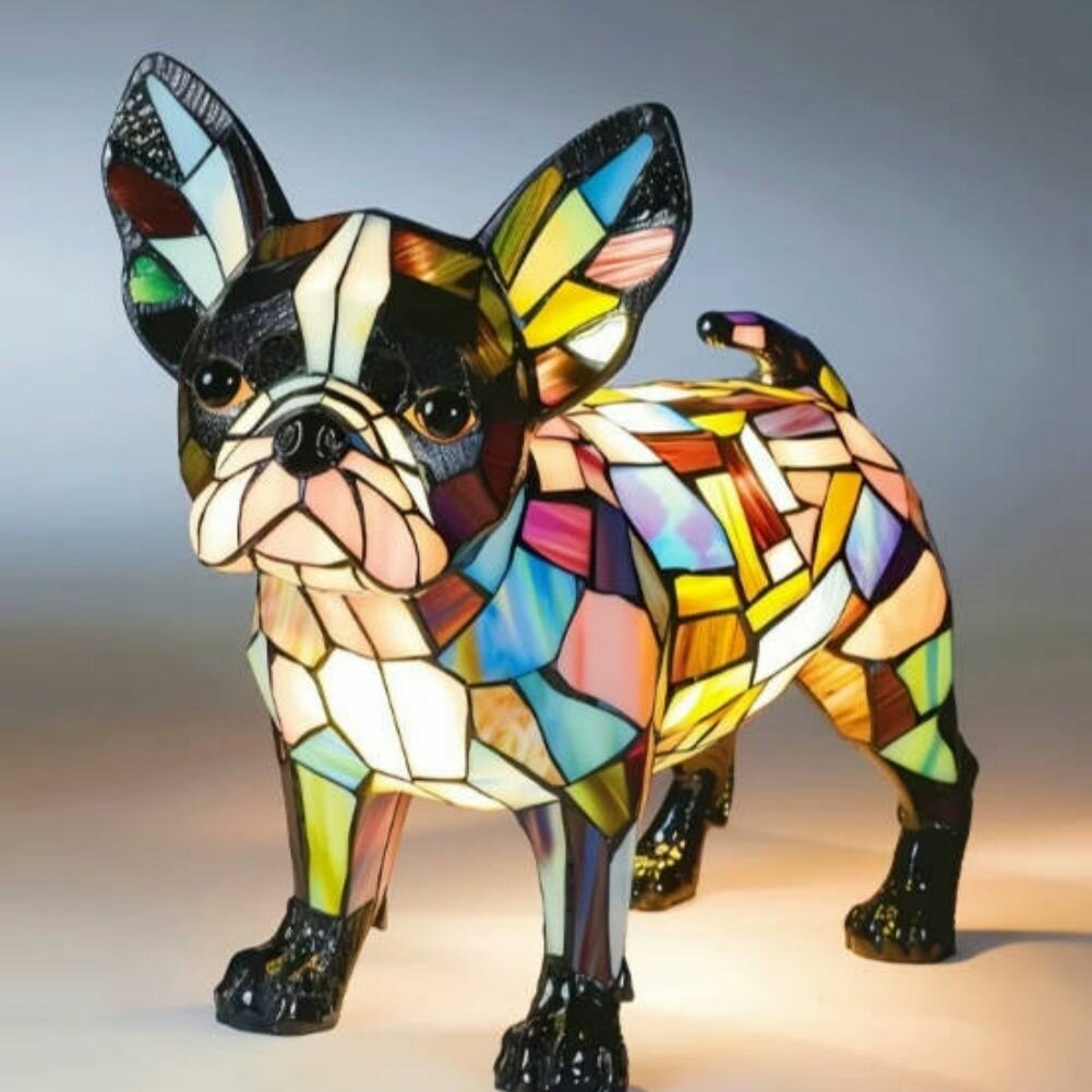 Светодиодная лампа Собака, USB питание, ручная работа из смолы