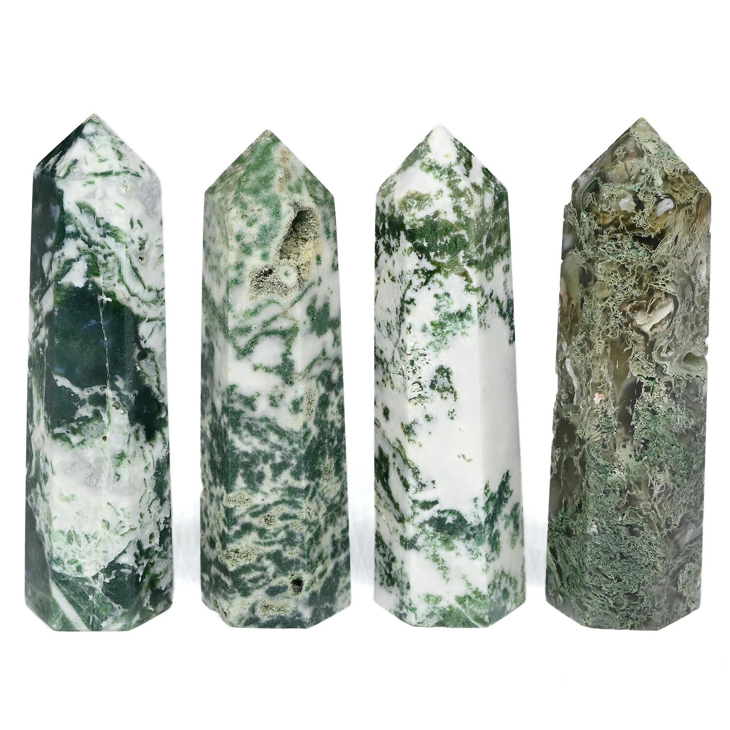 Кристалл из агата мохового "Карандаш" 24*24*90мм, 70-99г .